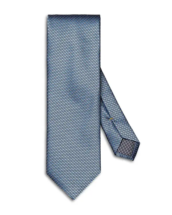 Eton Geometric Silk Neck Tie - Blue
