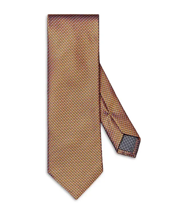 Eton Geometric Silk Neck Tie - Orange