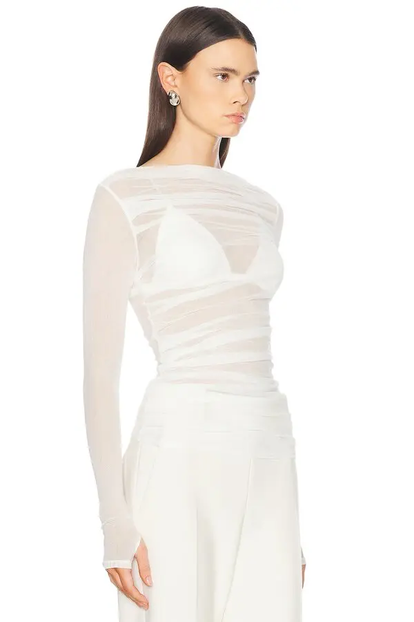 Enza Costa Draped Boatneck Top