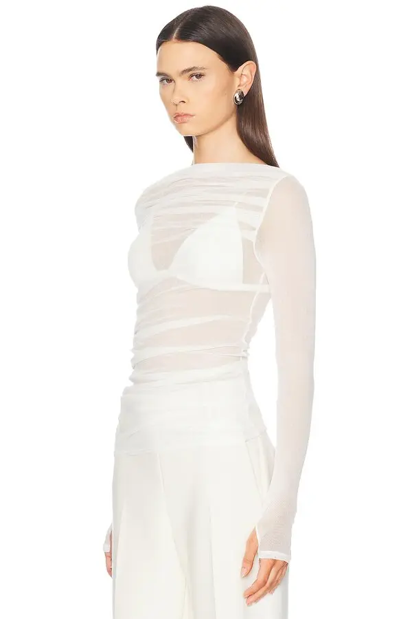 Enza Costa Draped Boatneck Top
