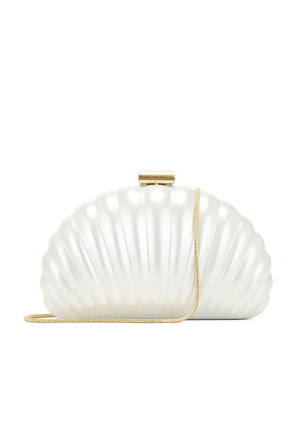 Simkhai Monet Pearlized Shell Clutch - Ivory
