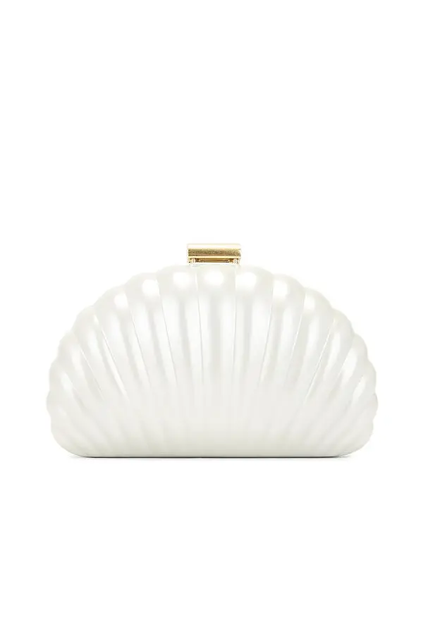 Simkhai Monet Pearlized Shell Clutch - Ivory