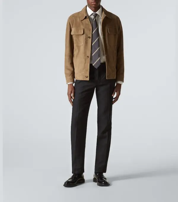 Rubinacci Modluca Wool Flannel Straight Trousers
