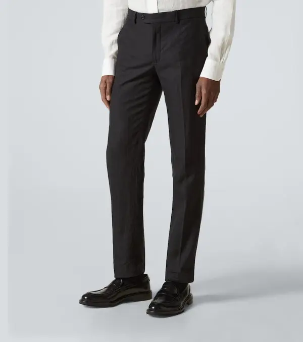 Rubinacci Modluca Wool Flannel Straight Trousers