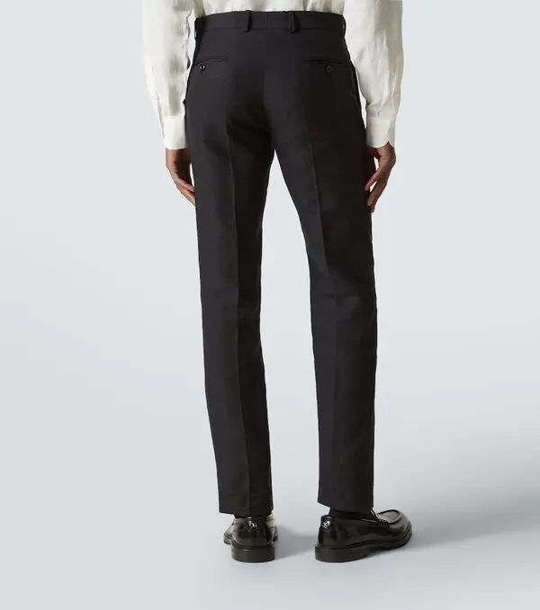 Rubinacci Modluca Wool Flannel Straight Trousers