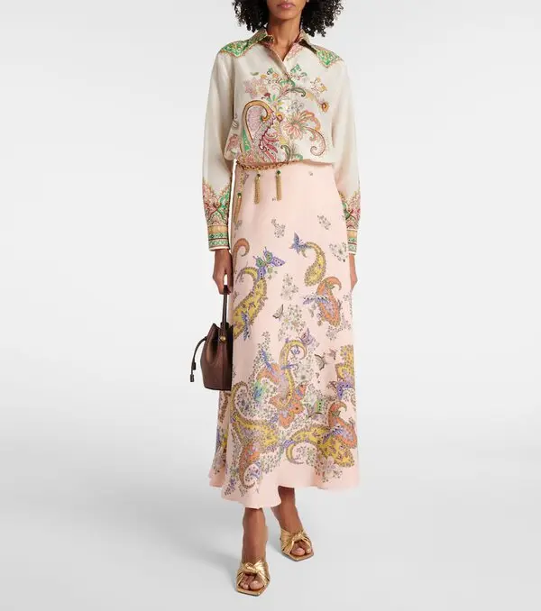 Etro Printed Cotton And Silk Shirt