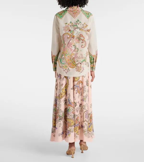 Etro Printed Cotton And Silk Shirt