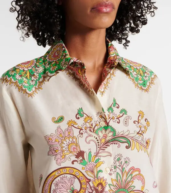 Etro Printed Cotton And Silk Shirt
