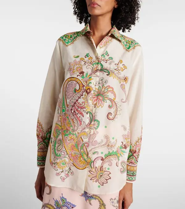 Etro Printed Cotton And Silk Shirt