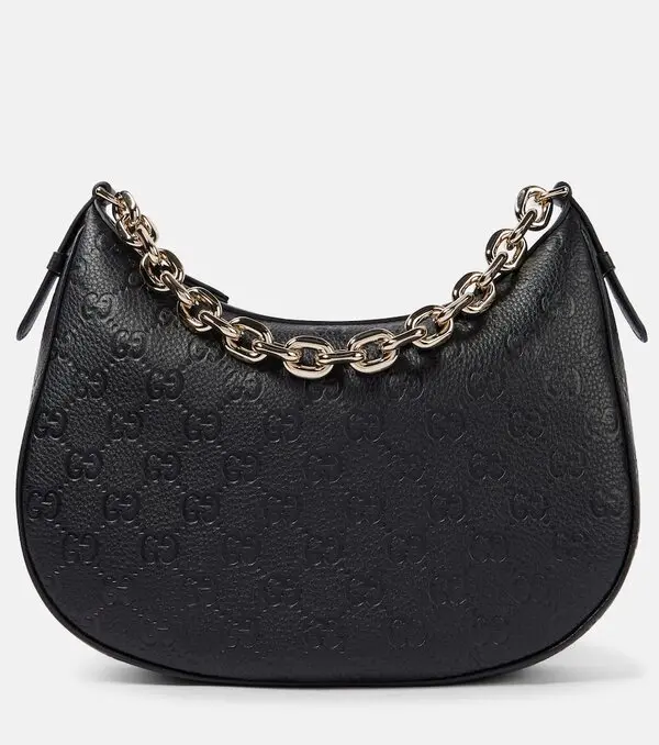 Gucci Gg Embossed Leather Shoulder Bag