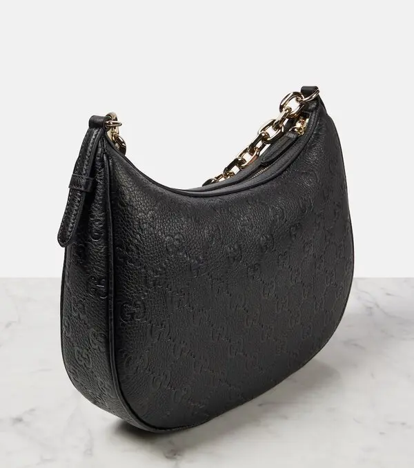 Gucci Gg Embossed Leather Shoulder Bag