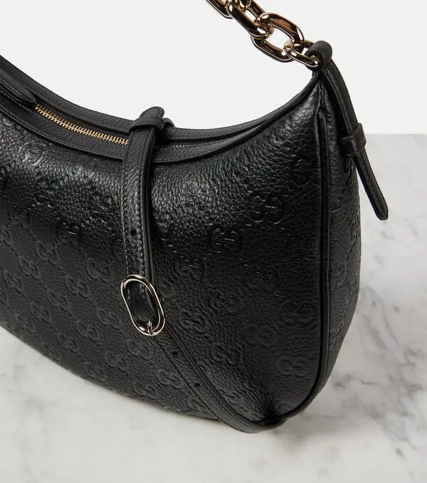 Gucci Gg Embossed Leather Shoulder Bag