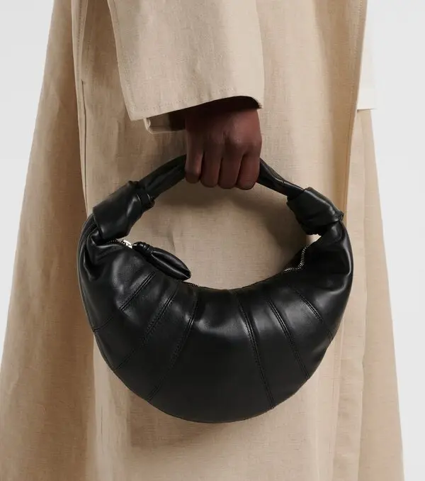 LEMAIRE Mini Croissant Leather Shoulder Bag - Black