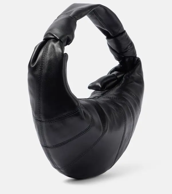 LEMAIRE Mini Croissant Leather Shoulder Bag - Black