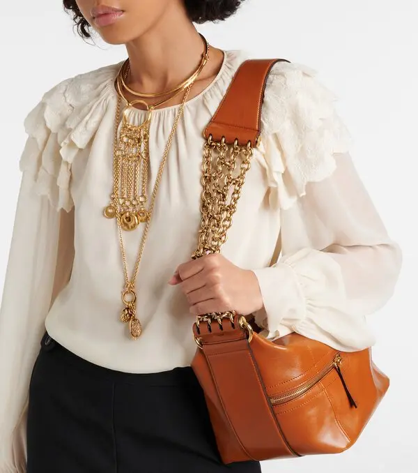 Chloé Leather Camera Chain Shoulder Bag - Black