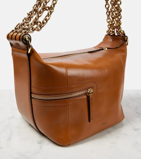 Chloé Leather Camera Chain Shoulder Bag - Black