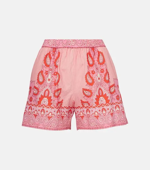 Etro Paisley Cotton And Silk Shorts