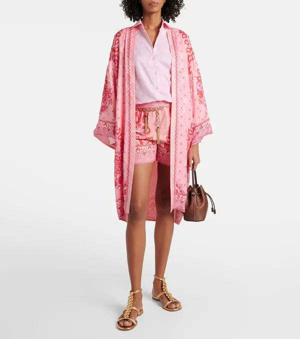 Etro Paisley Cotton And Silk Shorts