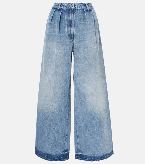 Alanui Sunny Crochet Wide-leg Jeans - Blue