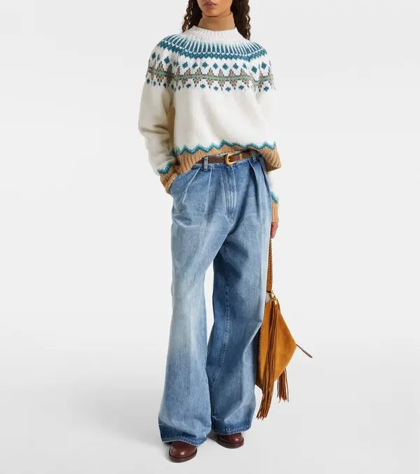 Alanui Sunny Crochet Wide-leg Jeans