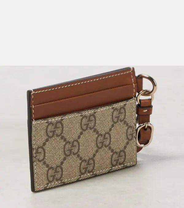Gucci Gg Canvas Leather-trimmed Card Case