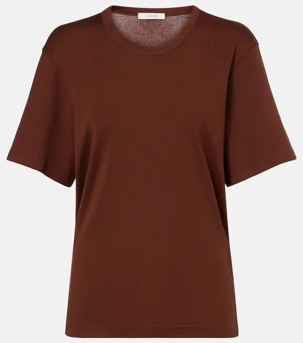 LEMAIRE Cotton Jersey T-shirt - Brown