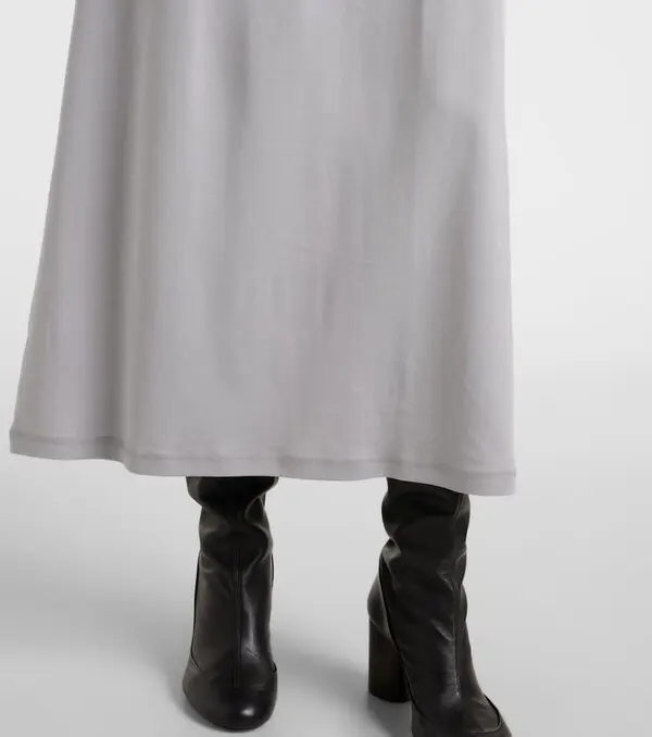 LEMAIRE Belted Cotton Jersey Midi Dress - Blue