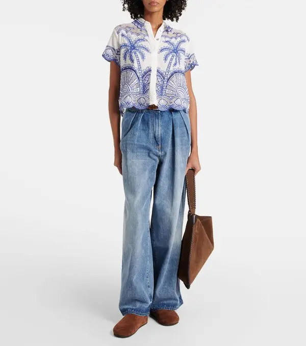 Alanui Sunny Crochet Wide-leg Jeans