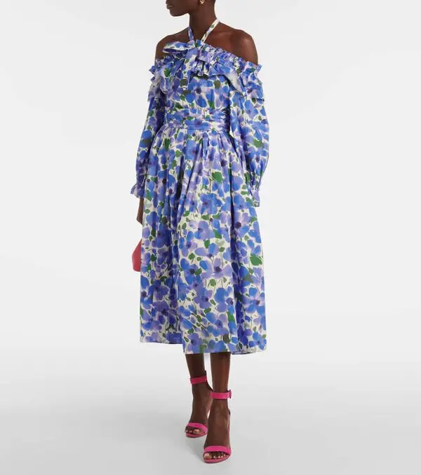 Carolina Herrera Floral Print Off-shoulder Top
