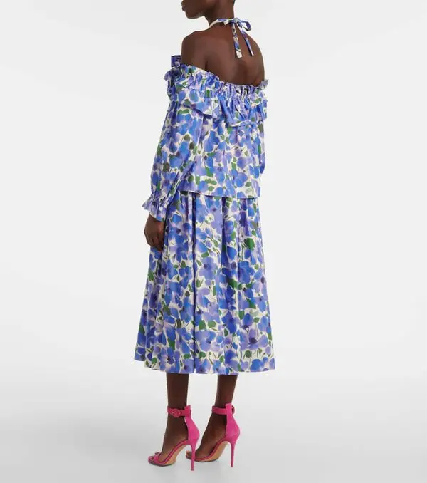 Carolina Herrera Floral Print Off-shoulder Top