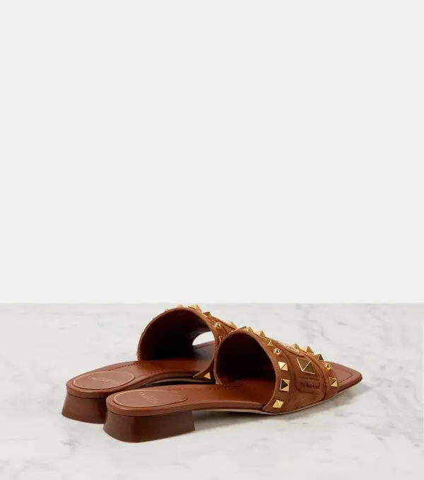 Valentino Garavani Plaster Caster Studded Suede Slides