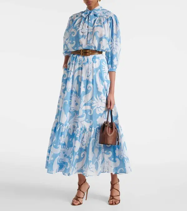 Etro Paisley Cotton Maxi Skirt