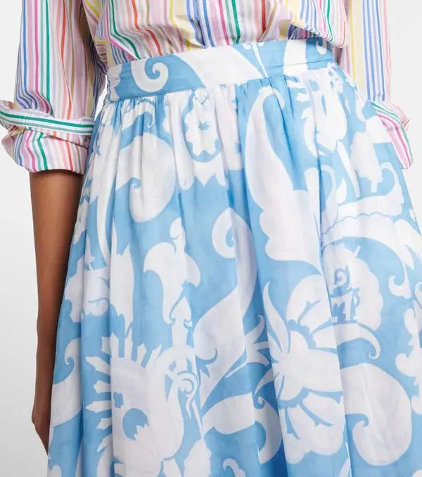 Etro Paisley Cotton Maxi Skirt