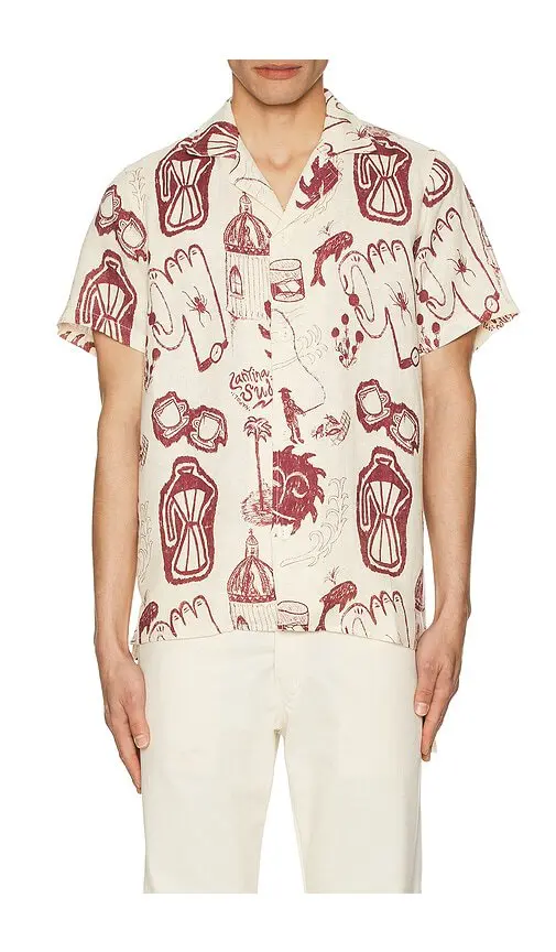 Oas Cantina Cuba Linen Shirt In . Also - Ivory