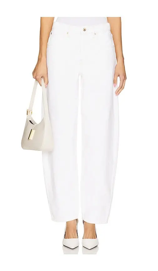 FRAME Low Slung Barrel Jeans - White