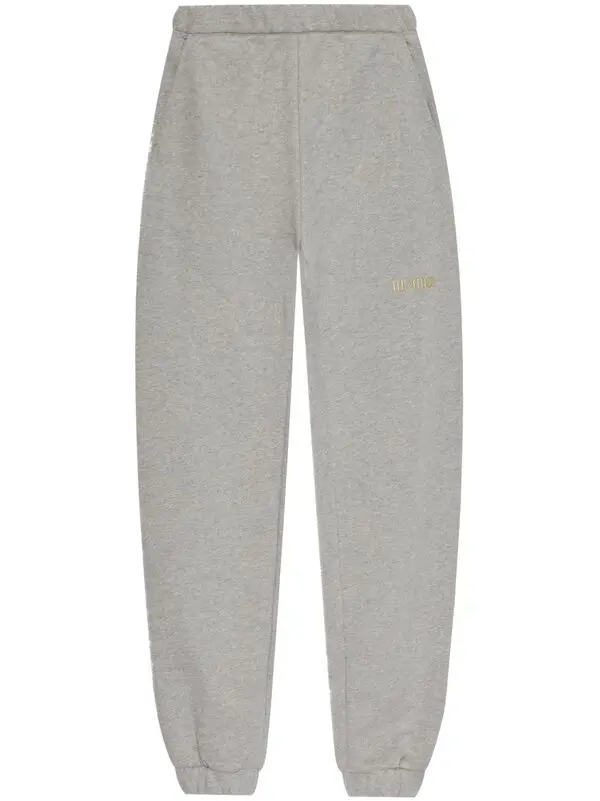 Attico Heather Logo Embroidered Elasticated Cuff Track Pants - Grey