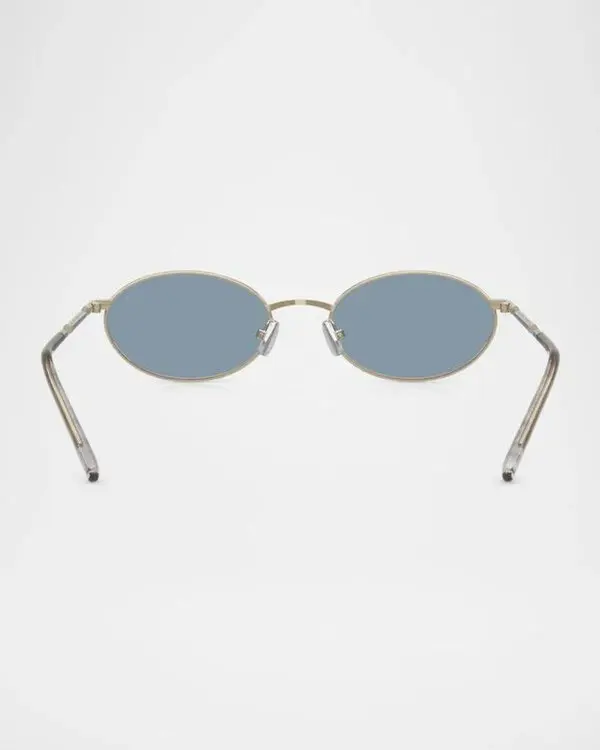 Brunello Cucinelli Oval Titanium Sunglasses - Gold