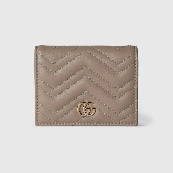 Gucci Gg Marmont Small Wallet Leather - Neutral