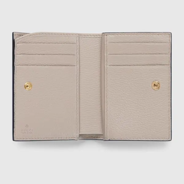 Gucci Bi-color Gg Marmont Small Wallet Leather - Neutral
