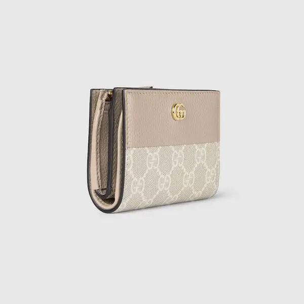 Gucci Bi-color Gg Marmont Small Wallet Leather - Neutral