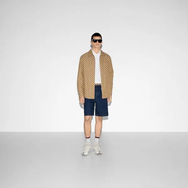 Gucci Gg Canvas Overshirt - Brown