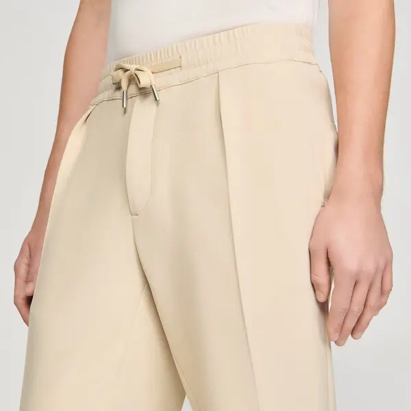 Sandro Elasticated Straight-leg Trousers - Oats