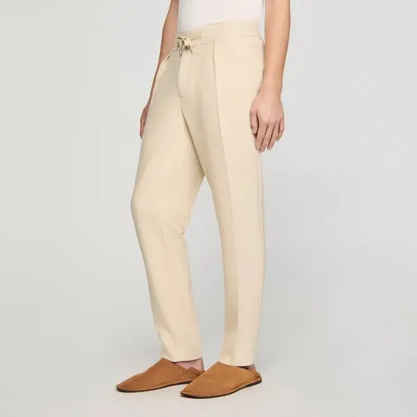 Sandro Elasticated Straight-leg Trousers - Oats