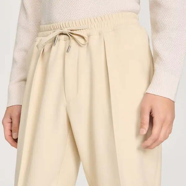 Sandro Elasticated Straight-leg Trousers - Oats