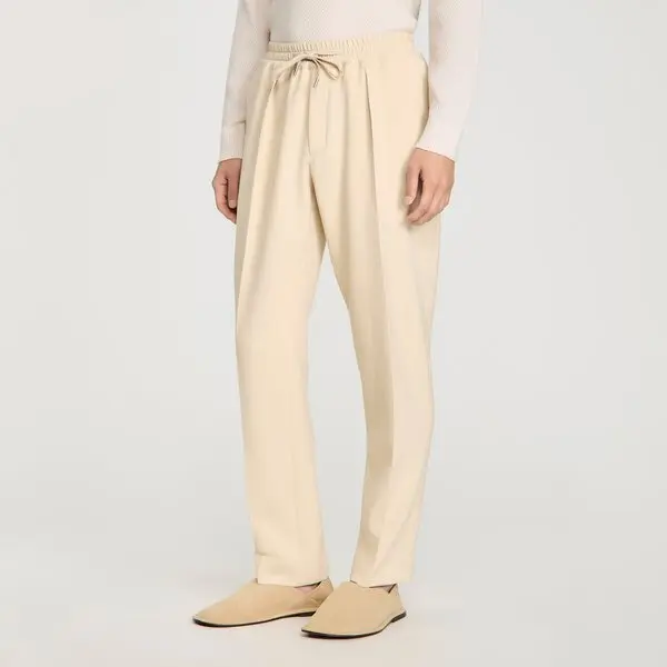 Sandro Elasticated Straight-leg Trousers - Oats
