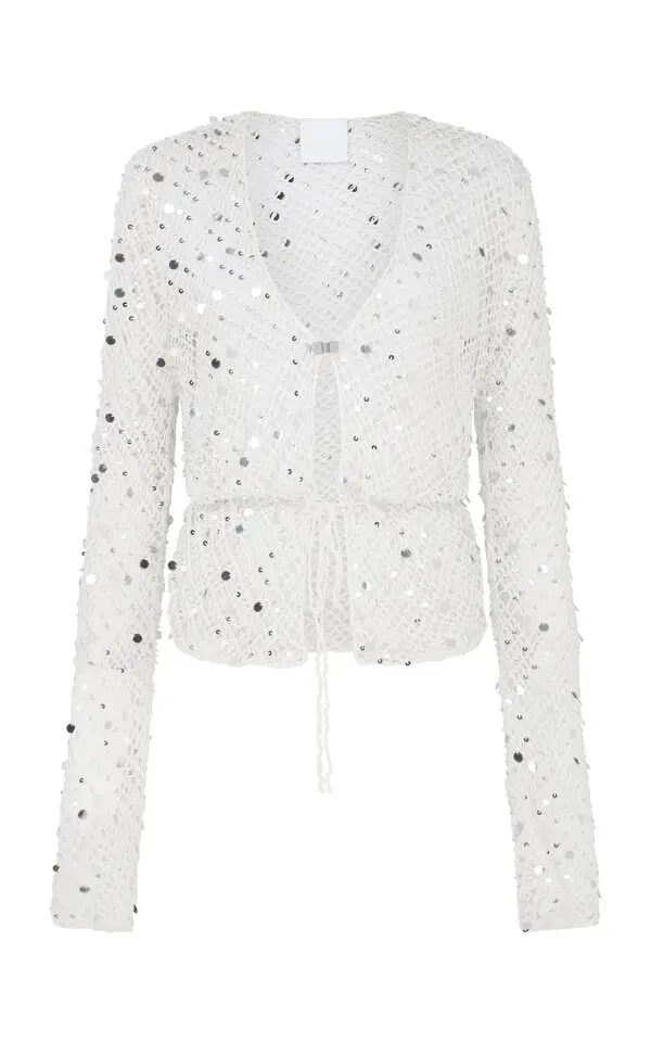 Paris Georgia Vera Sequined Crochet Cardigan