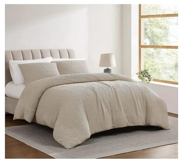 CANNON HERITAGE Cotton Waffle 3-piece Full/quee N Duvet Set - One-color
