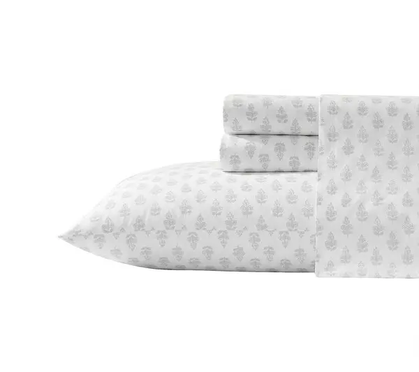 Laura Ashley Francesca Grey-white Twin Sheet Se T - One-color