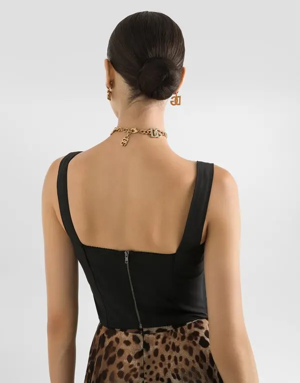 Dolce & Gabbana Jacquard And Lace Corset Top - Black