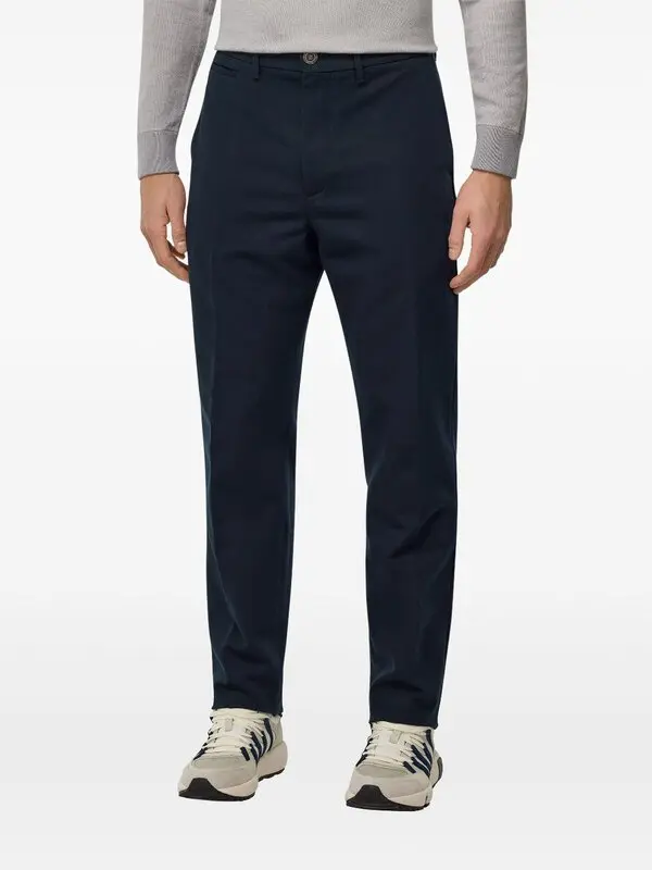 Boggi Milano Stretch Cotton Trousers - Blue
